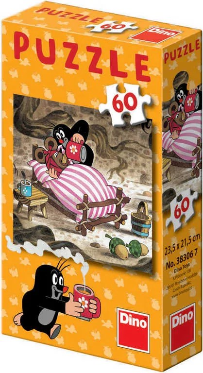 DINO Puzzle Jak Krtek uzdravil myšku (Krteček) 24x22cm set 60 dílků 6 druhů dn383067