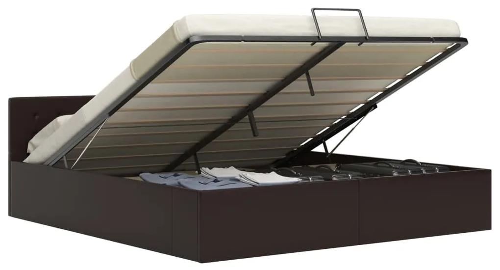 vidaXL Rám postele s úložným prostorem šedý umělá kůže 160 x 200 cm