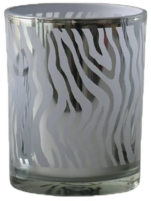 Stříbrný svícen Zebras s motivem zebry - 10*10*12,5cm