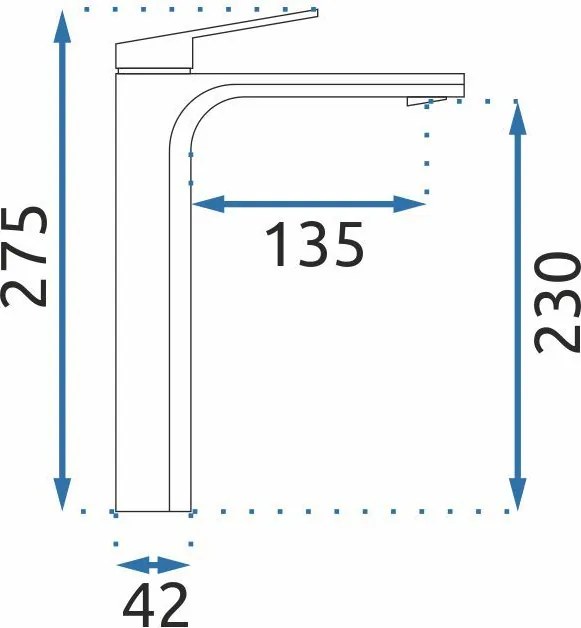 Rea Marco, vysoká umyvadlová baterie h-275, zlatá matná, REA-B4895