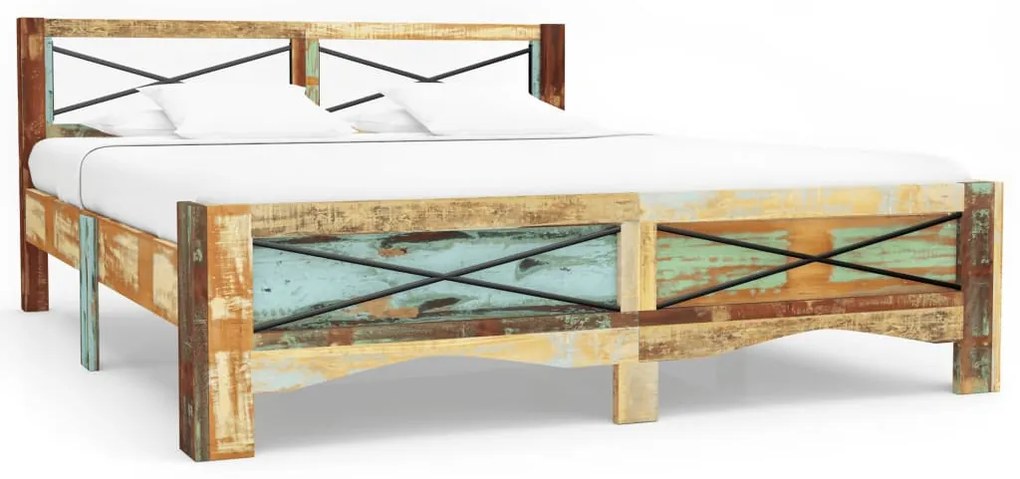 Rám postele masivní recyklované dřevo 140 x 200 cm 247666