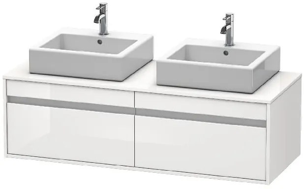 Duravit Ketho - Umyvadlová skříňka 43x140x55 cm, 2 zásuvky, lesklá bílá KT6697B2222