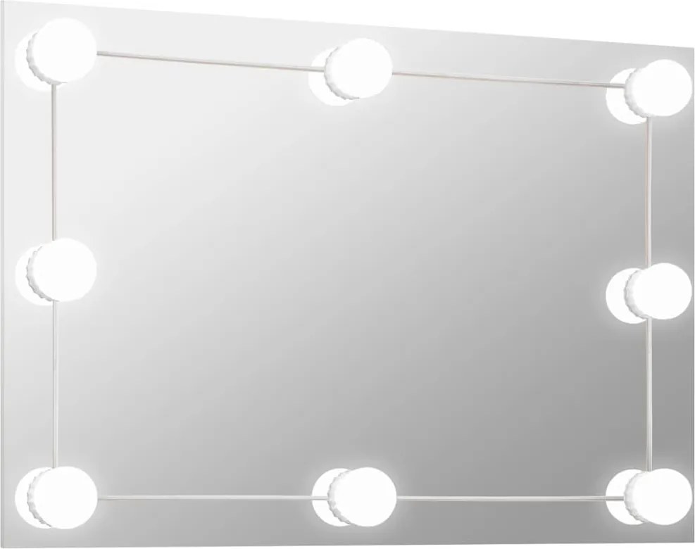 Nástěnné zrcadlo s LED osvětlením obdélníkové sklo 3078637