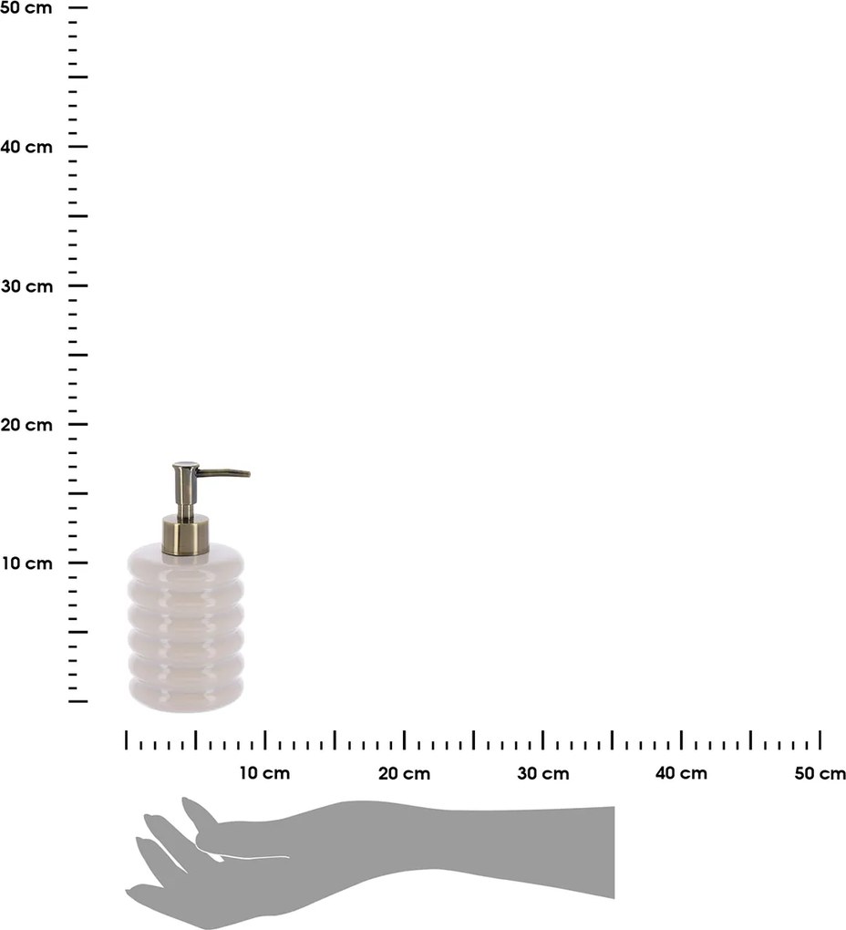 Dávkovač mýdla Olive, béžová/se zlatými prvky, 400 ml