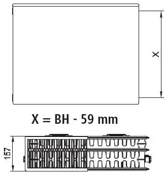 Kermi Therm X2 Plan-Kompakt deskový radiátor 33 600 / 900 PK0330609