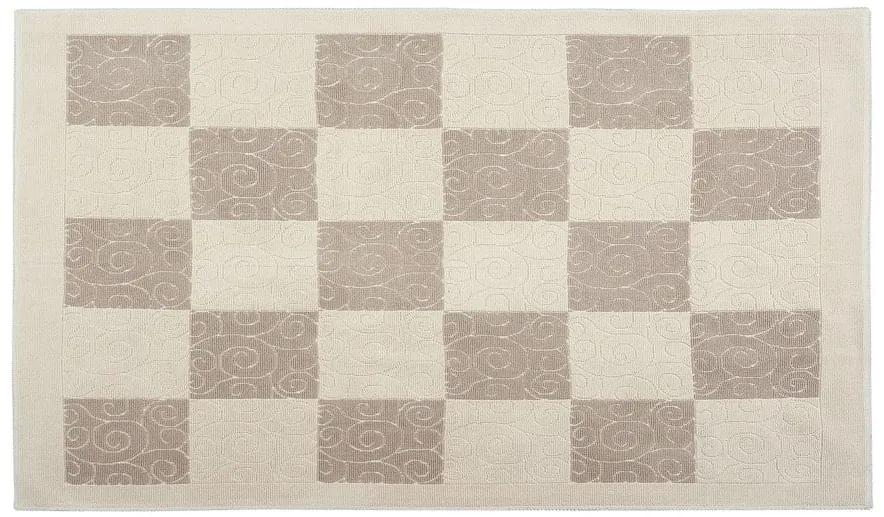 Krémový bavlněný koberec Check 80 x 150 cm
