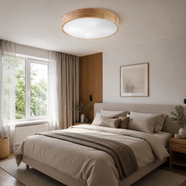 Brilagi - LED Stropní svítidlo CARVALHO MODERN 4xE27/60W/230V dub pr. 57,5 cm