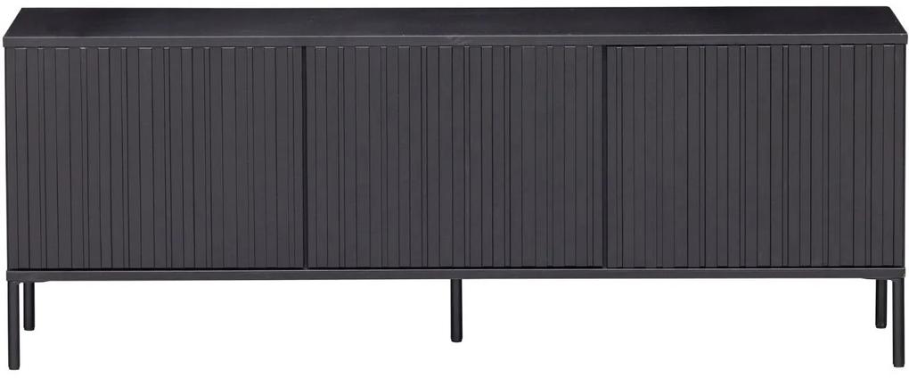 OnaDnes -20% Hoorns Černý borovicový TV stolek Gravia 150 x 44 cm