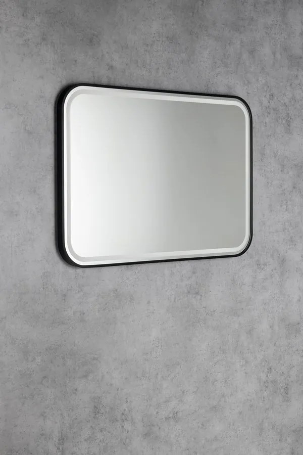 Sapho CETIS zrcadlo s LED osvětlením 100 x 70 cm černá mat CT100