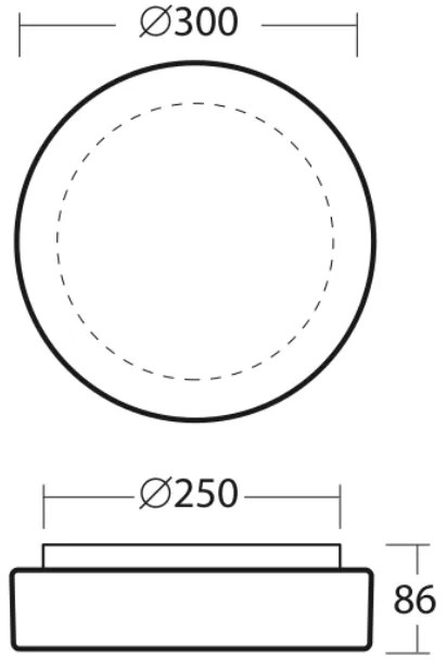 Osmont 59946 Elsa 2, kulaté stropní svítidlo z triplexového skla se senzorem, 15W LED, 4000K, prům. 30cm, IP44