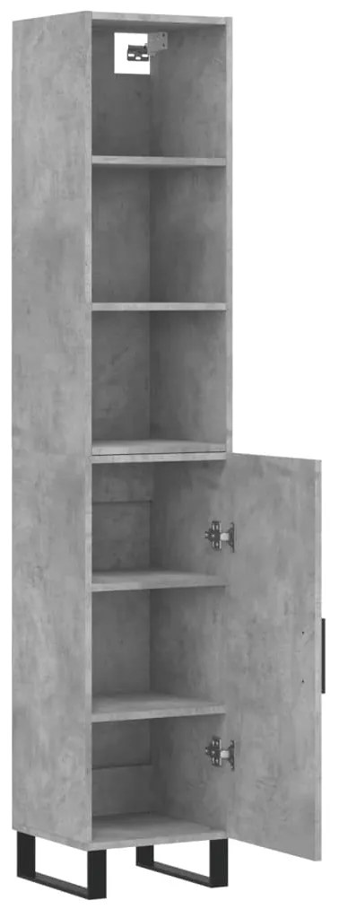 Skříň highboard betonově šedá 34,5x34x180 cm kompozitní dřevo,  3189665