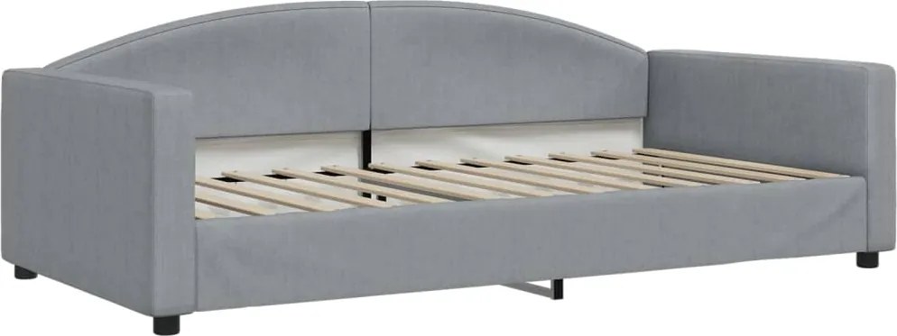 Válenda s přistýlkou a zásuvkami světle šedá 100x200 cm textil 3197247