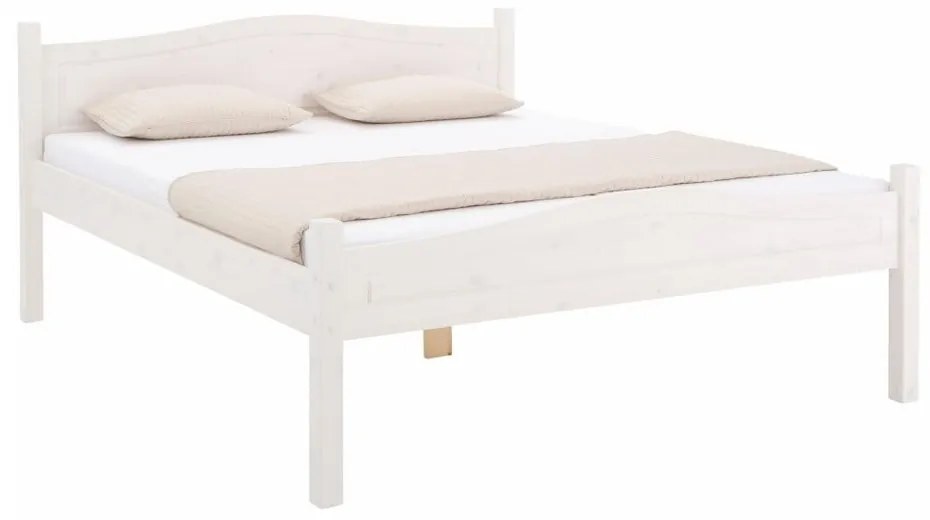 Bílá postel z masivního borovicového dřeva Støraa Barney, 180 x 200 cm