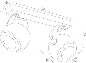 Argon 7038 - Bodové svítidlo KOS PLUS 2xGU10/5W/230V bílá/zlatá