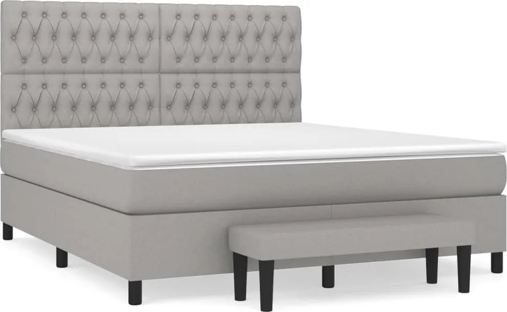 Box spring postel s matrací světle šedá 180 x 200 cm textil 3136853