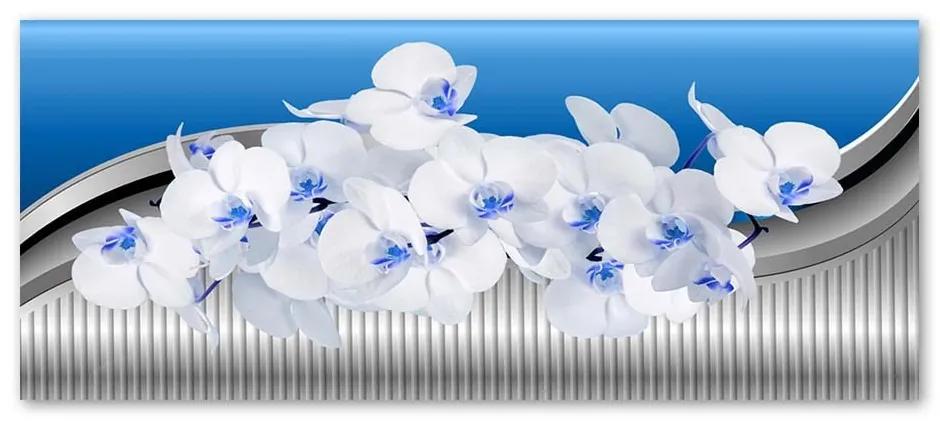 Obraz na plátně Orchidej Květina Modrá - 90x30 cm