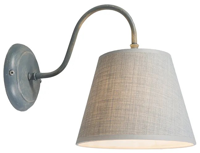 Nástěnná lampa Silea Down se starožitným šedým odstínem