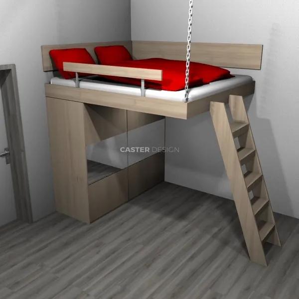 Patrová postel, rohová, řetěz, skříň
