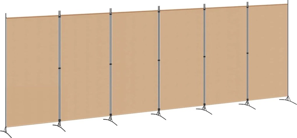 vidaXL 6dílný paraván 520x180 cm textil [42039230] Barva: Bílá