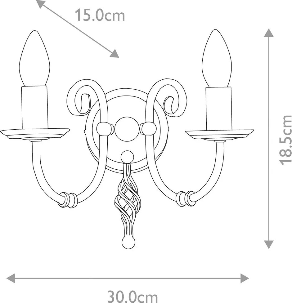 Elstead ARTISAN 2 nástěnné retro světlo/černá barva/2×E14