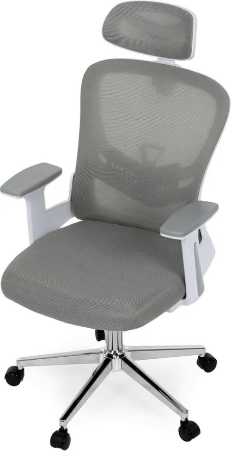 Kancelářská židle KA-K2031 GREY, houpací mechanismus, šedá (64 x 61) cm