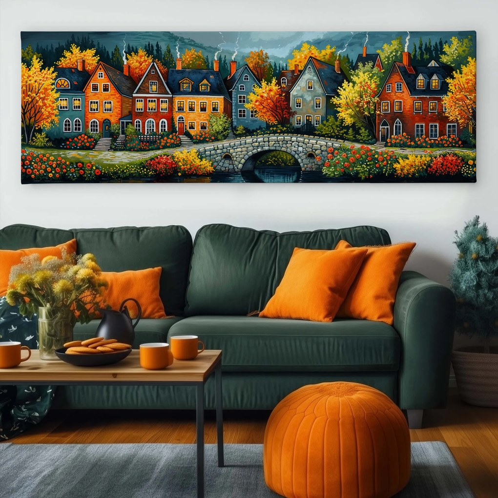 Obraz na plátně - Teplý podzim v Ariennu FeelHappy.cz Velikost obrazu (šířka x výška): 210 x 70 cm