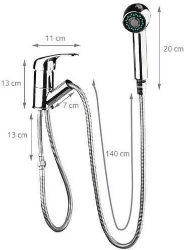ISO Dřezová páková baterie s vytahovací sprchou, chrom, 8621