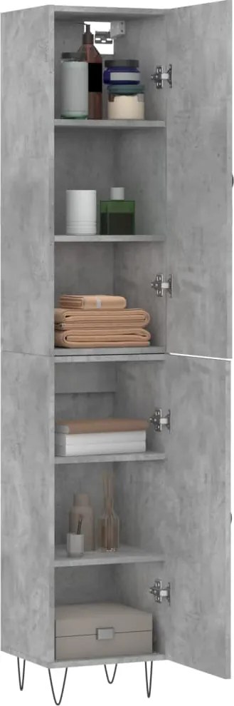 Skříň highboard betonově šedá 34,5x34x180 cm kompozitní dřevo 3198821