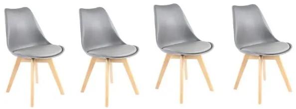 Ekspand Sada světlo šedých židlí skandinávský styl BASIC 3 + 1 ZDARMA!