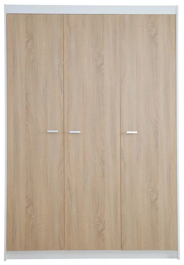 Dětská šatní skříň v dekoru dubu v bílo-přírodní barvě 131x190 cm Gabriella – Roba