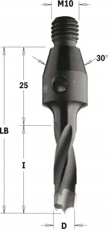 Cmt 342.080.11 Vrták Np gw-třp Hw D=8 I=40 LB=65 S=M10/30o Rh