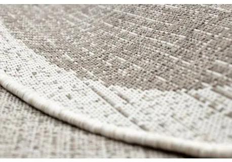 Dywany Luszczow Kusový koberec SIZAL FLOORLUX KRUH 20401 vzor rámu taupe / šampaňské Rozměr koberce: 160 cm KRUH