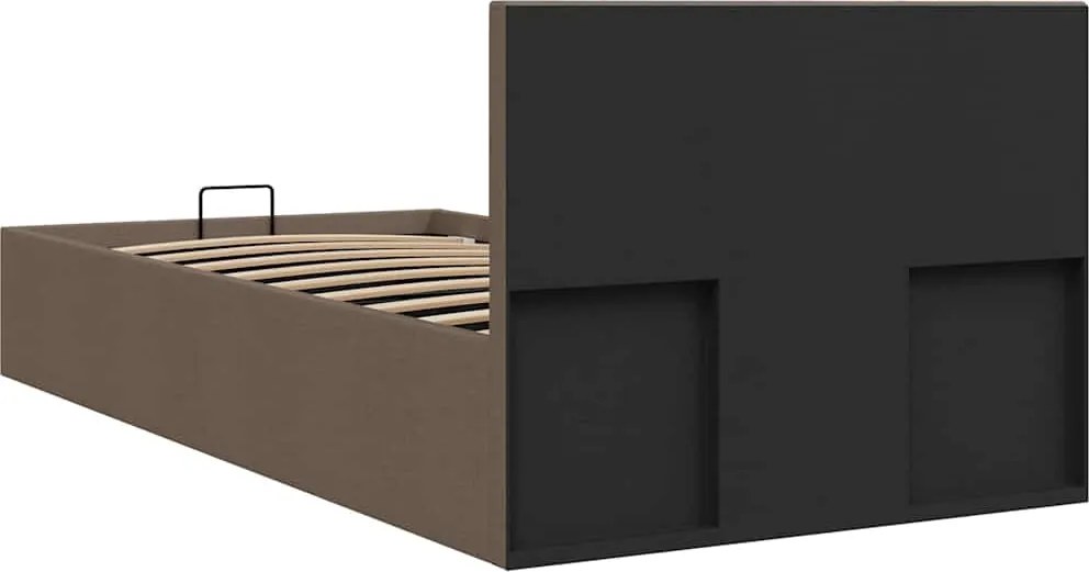 Rám postele s úložným prostorem taupe textil 90 x 200 cm 285594