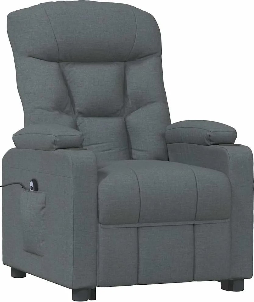 Elektrické polohovací křeslo tmavě šedé textil 3098816