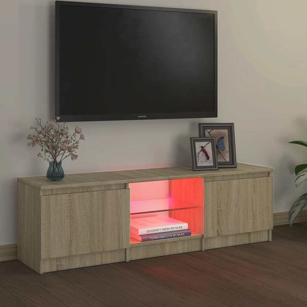 vidaXL TV skříňka s LED osvětlením 120x30x35,5 cm [804290] Barva: Černá