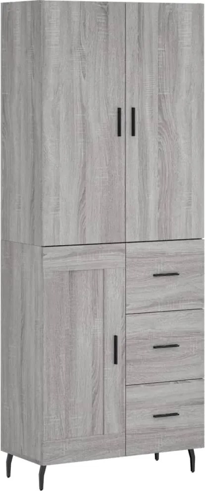 Skříň highboard šedá sonoma 69,5 x 34 x 180 cm kompozitní dřevo 3196033