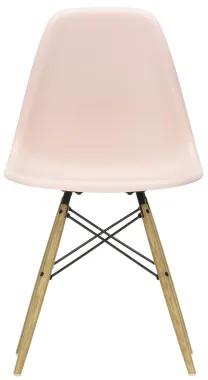 Eames Plastic Chair DSW medový jasan světle růžová černé na tvrdou podlahu Vitra