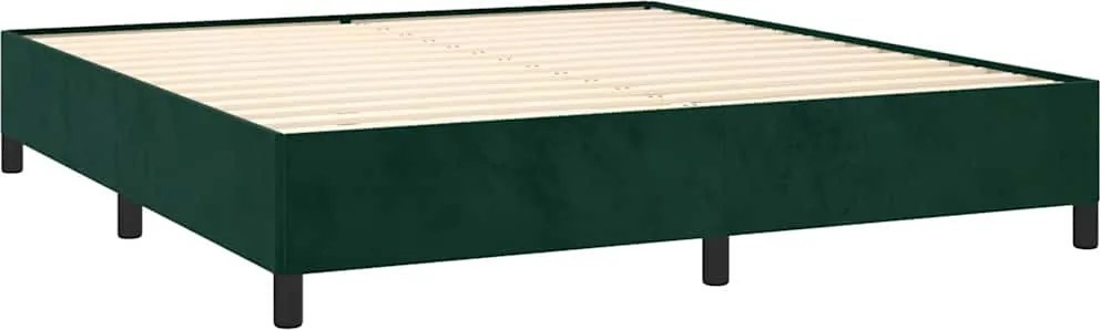 Box spring postel s matrací tmavě zelená 180x200 cm samet 3132756