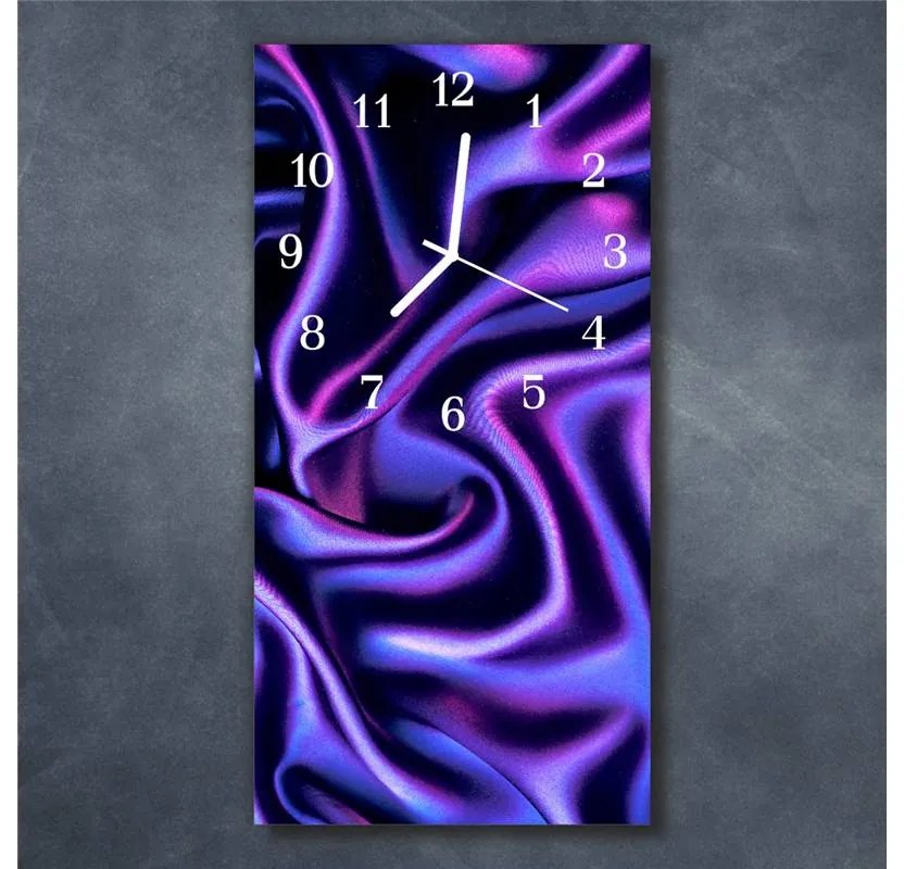Nástěnné hodiny obrazové na skle - Samet tmavě fialový