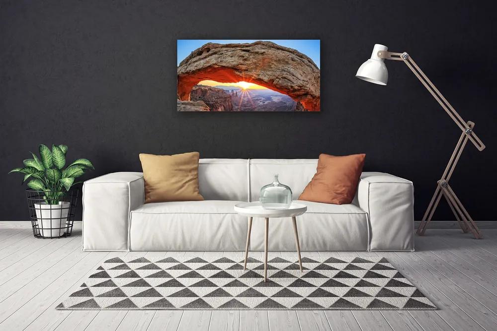 Obraz na plátně Skála Slunce Krajina 125x50 cm