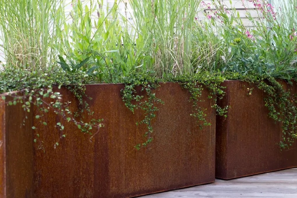 Truhlík MAXI, corten, šířka 100 cm, hnědý