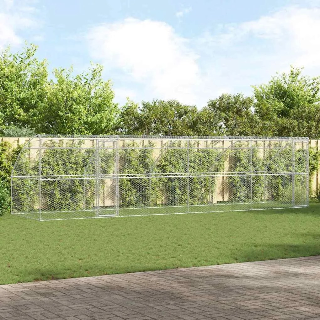 Psí kennel 4 ks Stříbrná 8 x 2 x 2 m Pozinkovaná ocel 3368340