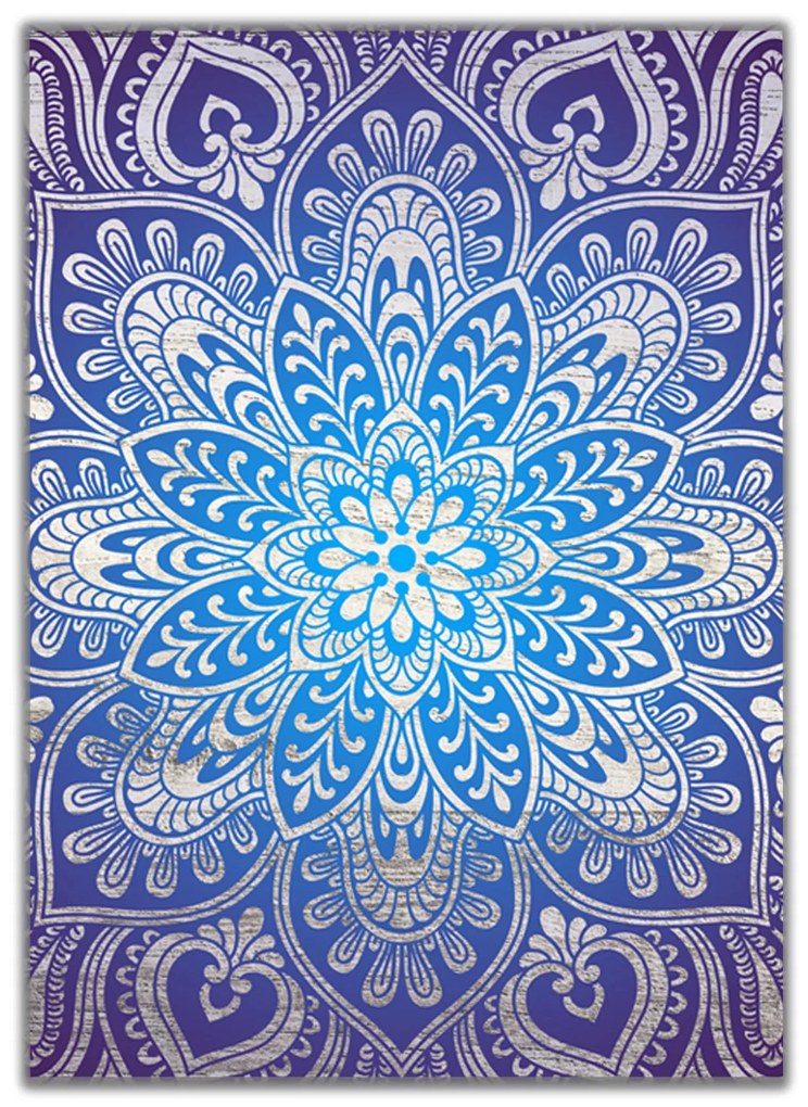 Malvis ® Obraz mandala na dřevě V Velikost (šířka x výška): pětidílný obdélník - 150x70 cm