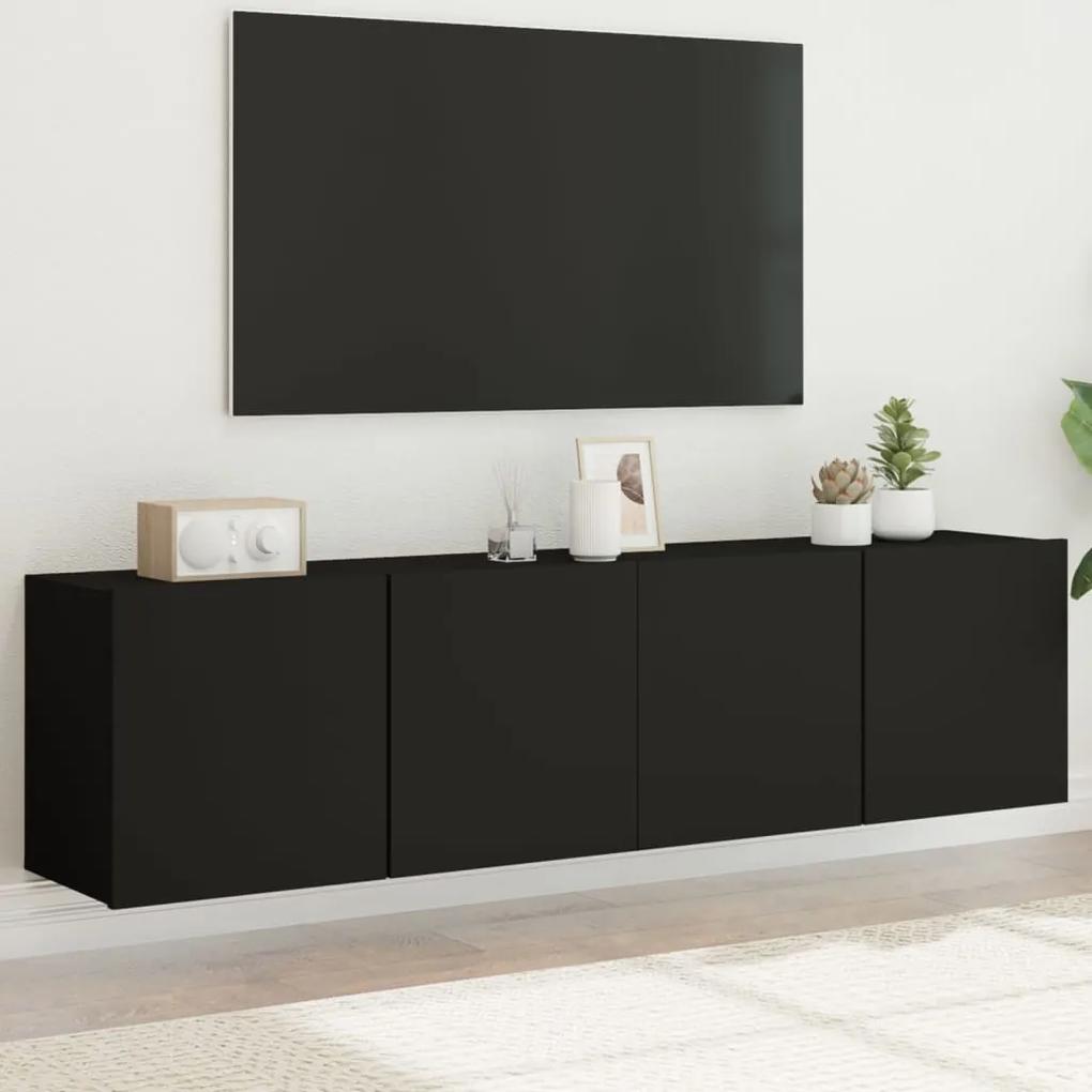 TV skříňky nástěnné 2 ks černé 80 x 30 x 41 cm - Default Title
