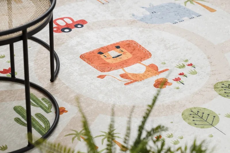 Dywany Łuszczów, Dětský kusový koberec Bambino 1165 Zoo, 160x220, vícebarevná, dětský pokoj