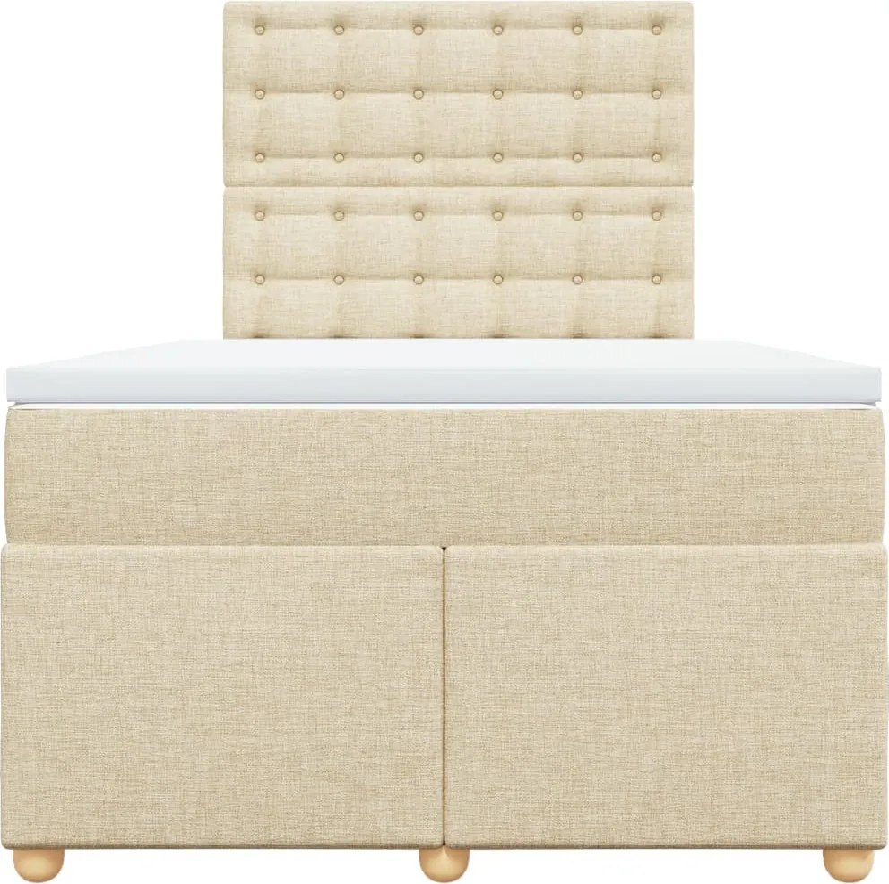 Box spring postel s matrací krémová 120x200 cm textil 3291266