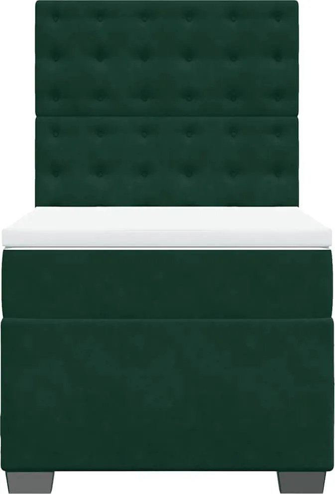 Box spring postel s matrací tmavě zelená 90x190 cm samet 3293101