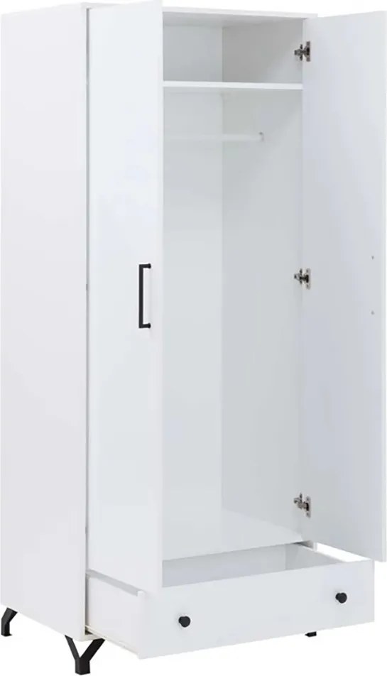 Obývací stěna BERGEN F | 4 díly | 300 cm | bílá mat/bílá lesk