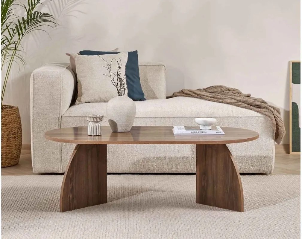 Designový konferenční stolek Felinus 120 cm vzor ořech