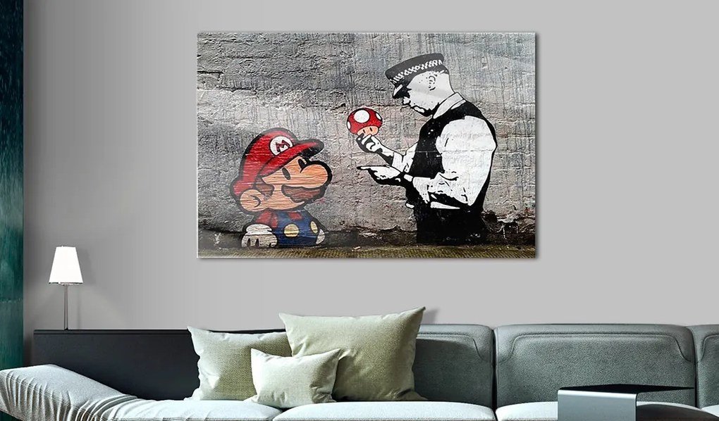 Obraz na akrylovém skle Mario and Cop by Banksy [Glass]